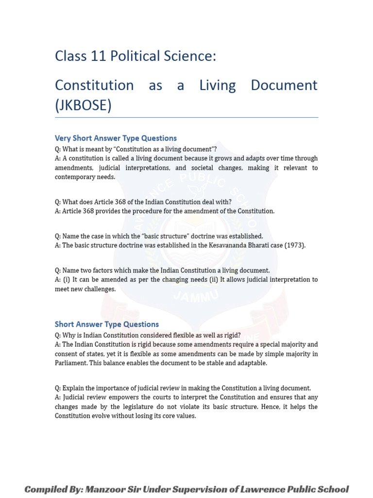 Constitution As A Living Document | PDF | Constitution | Constitutional Law