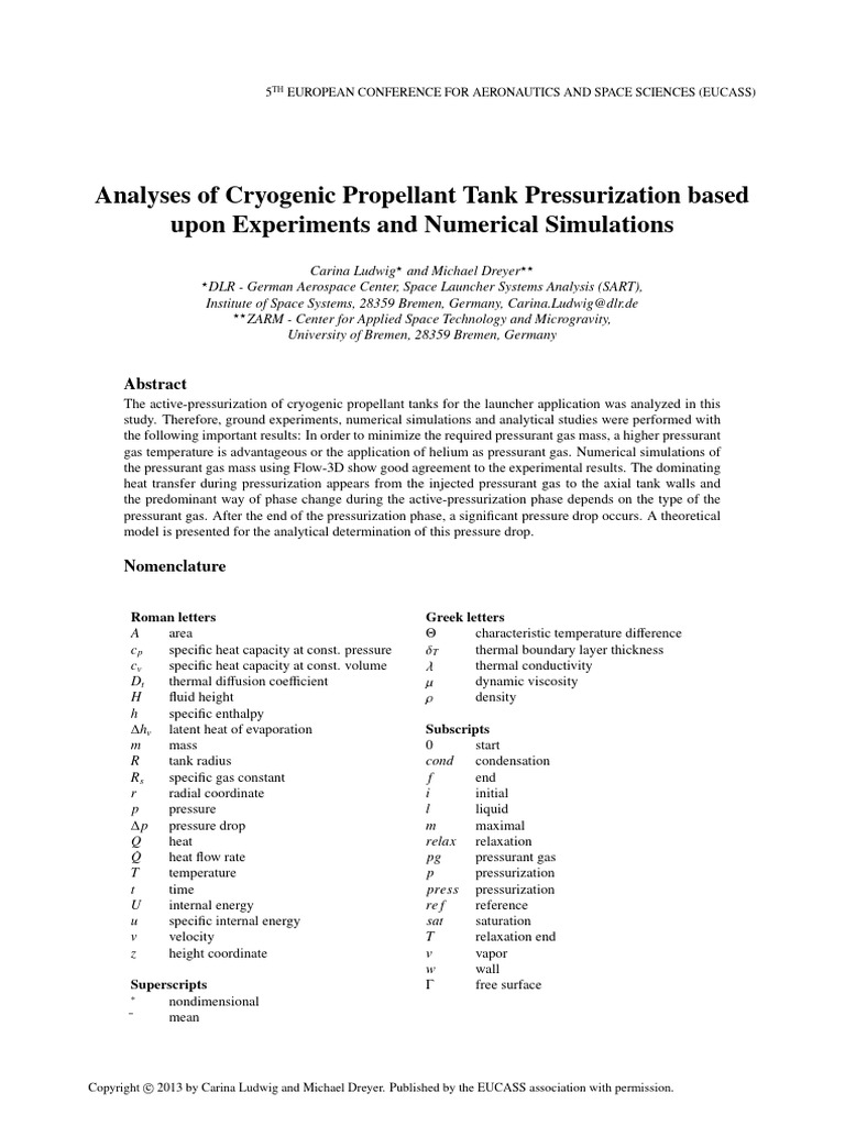 Analyses of Cryogenic Propellant Tank Pressurization Based Upon ...