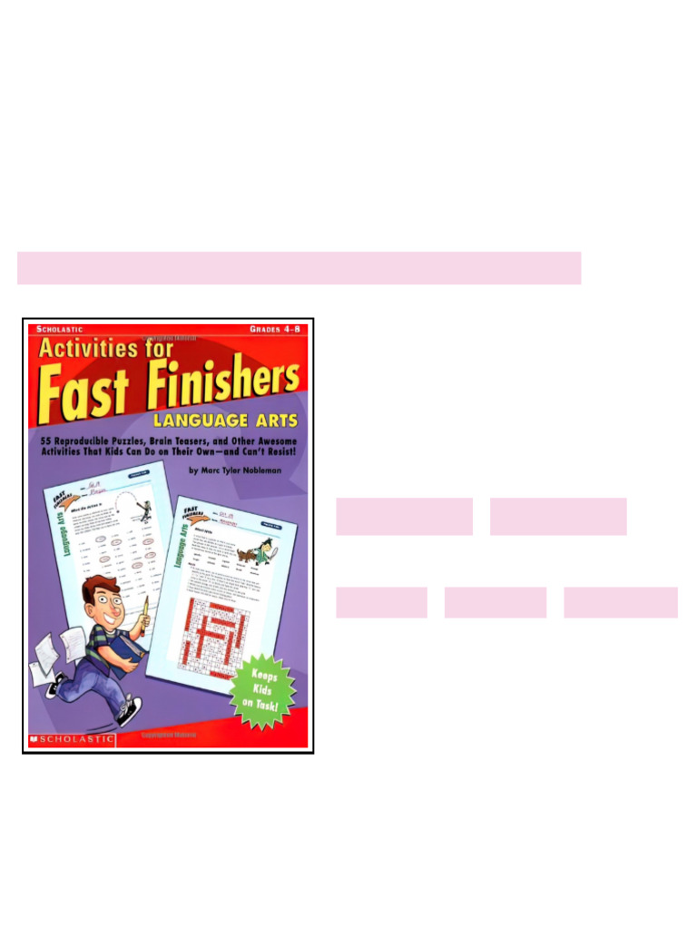Activities For Fast Finishers Language Arts GR 4 8 Marc Tyler Nobleman ...
