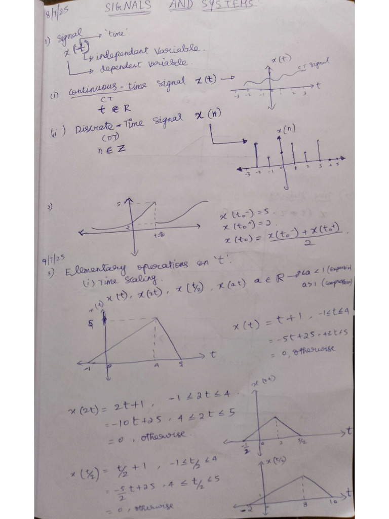 Signals and Systems Notes | PDF