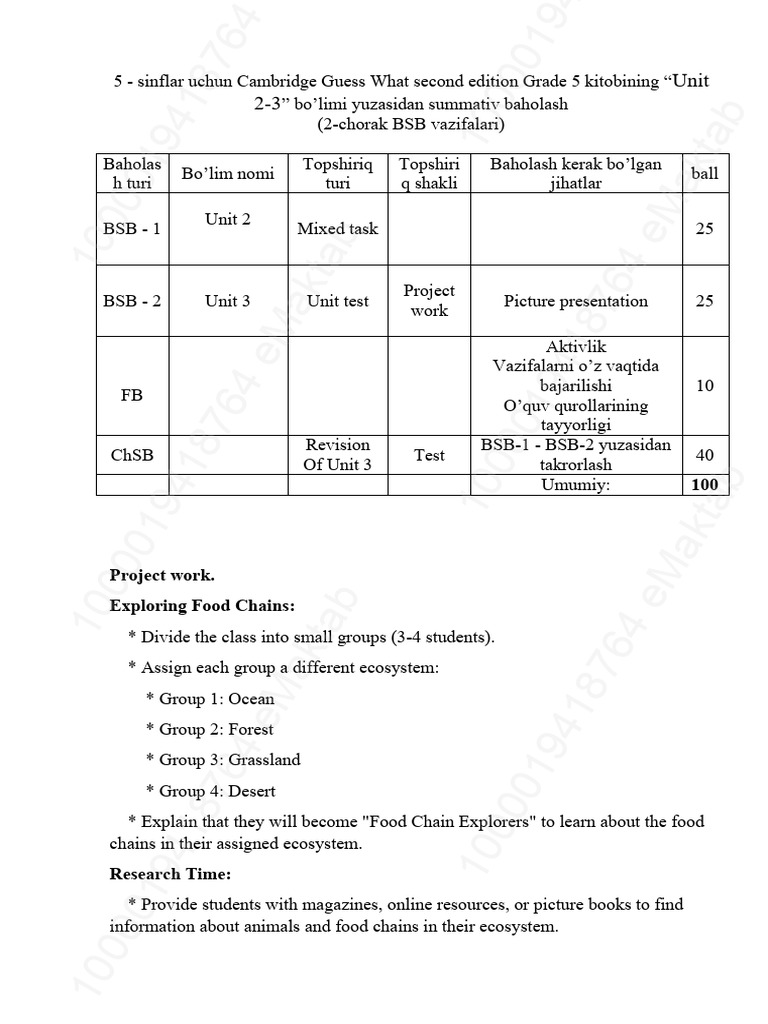 Grade 5 Term 2 BSB 4 Project Work | PDF | Cognition | Cognitive Science
