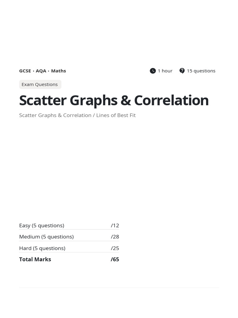 Scatter Graphs And Correlation Pdf Scatter Plot
