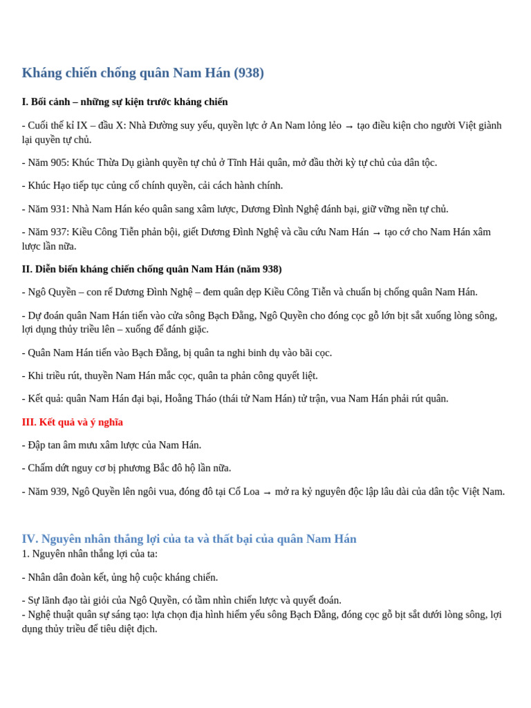 Khang Chien Chong Quan Nam Han 938 Bo Sung Nguyen Nhan | PDF