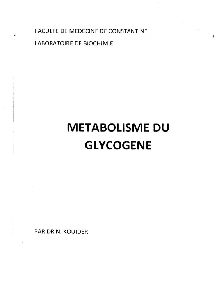 Bioch2an Met Glucogene | PDF