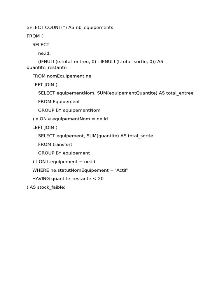 É Quip Ement Count | PDF