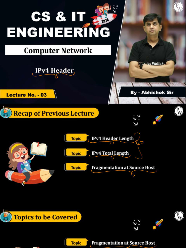 IPv4 Header 03 - Class Note | PDF