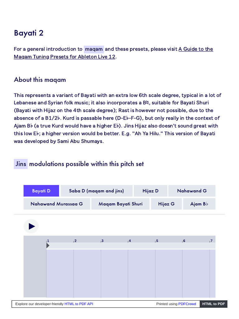 Tuning Ableton Com Arabic Maqam Bayati 2 | PDF | Music Theory | Musical ...