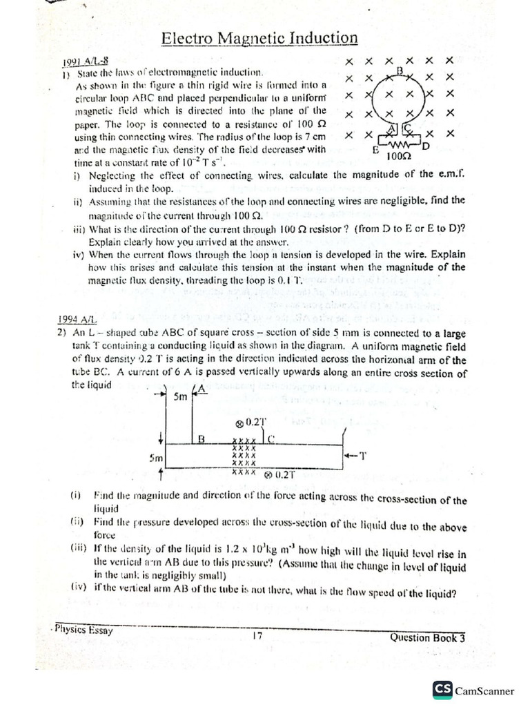 Physics Classified Essay Electro Magnetic Induction | PDF