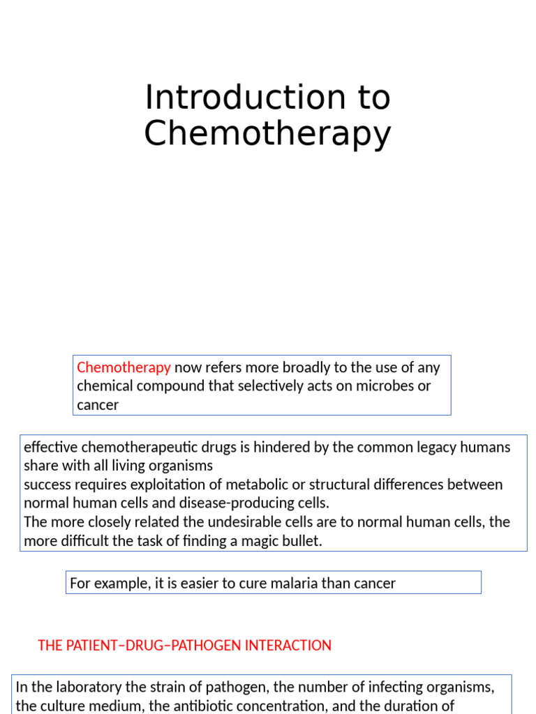 Introduction To Chemotherapy1 | PDF | Enzyme Inhibitor | Chemotherapy
