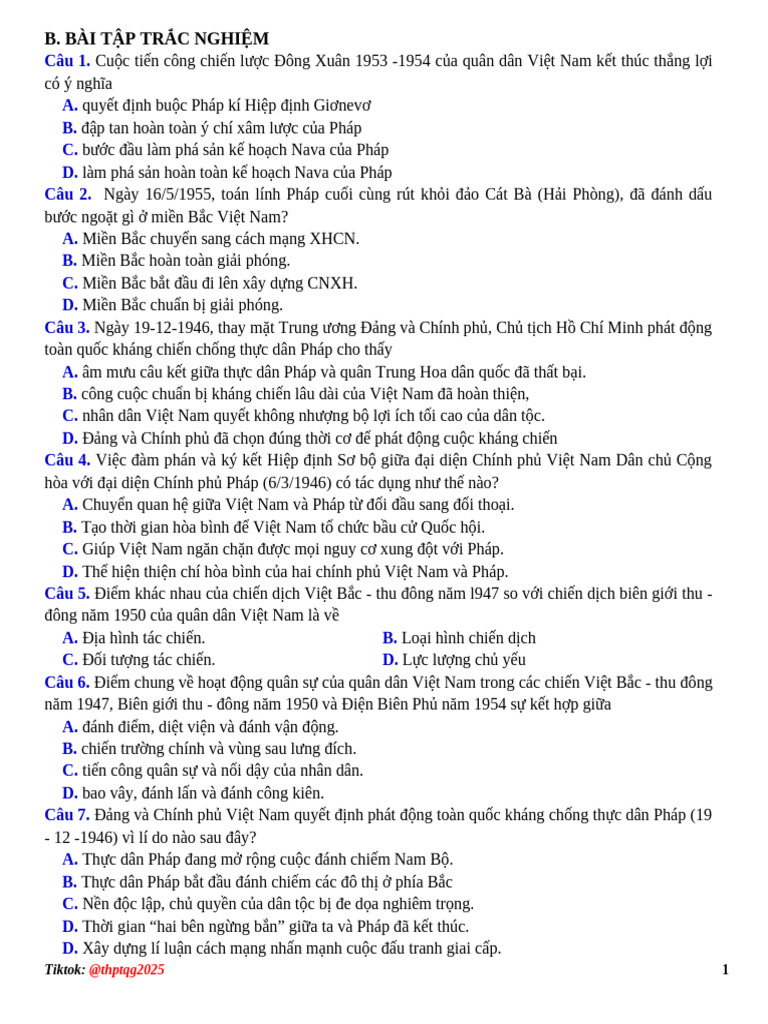 (LS12) - BÀI 7. CUỘC KHÁNG CHIẾN CHỐNG THỰC DÂN PHÁP (có đấp án chuẩn ...