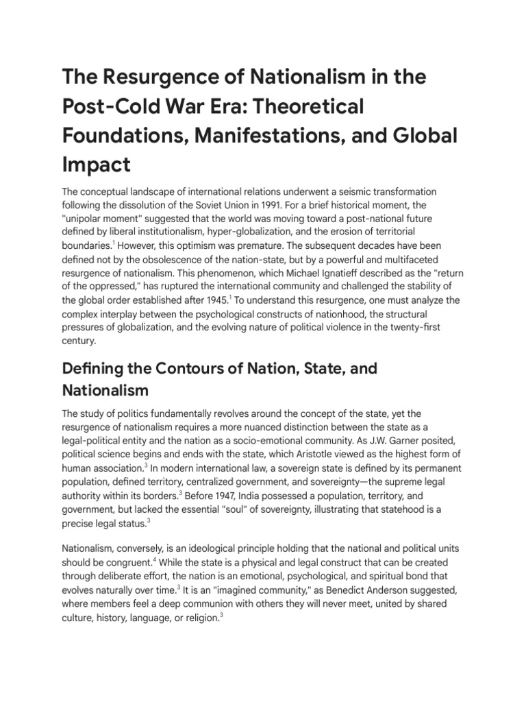 Nationalism's Resurgence and Global Impact | PDF | Nationalism ...