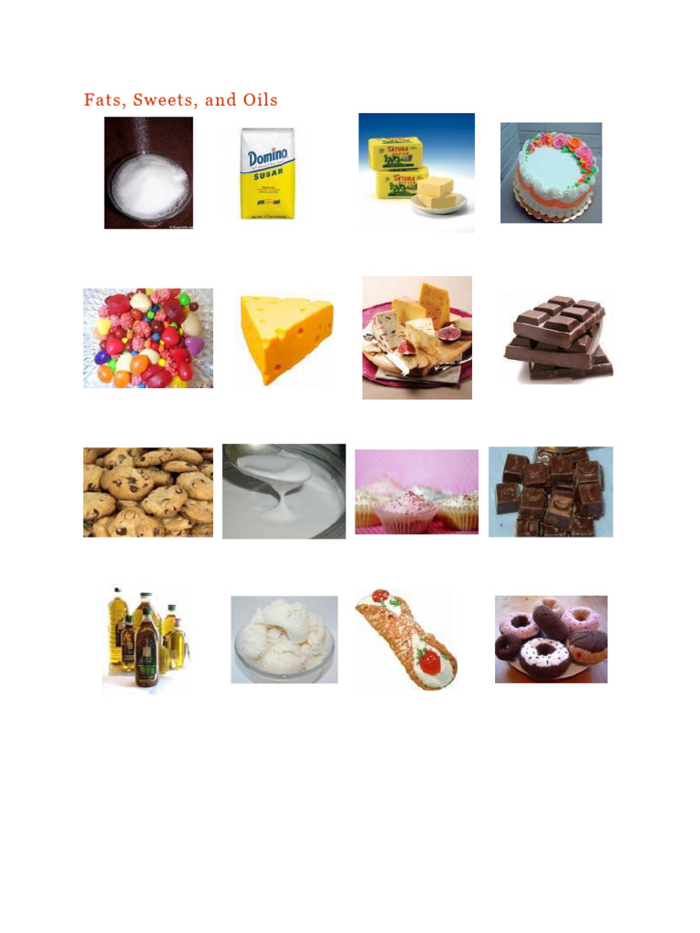Fats, Sweets, and Oils Vocabulary Guide | PDF