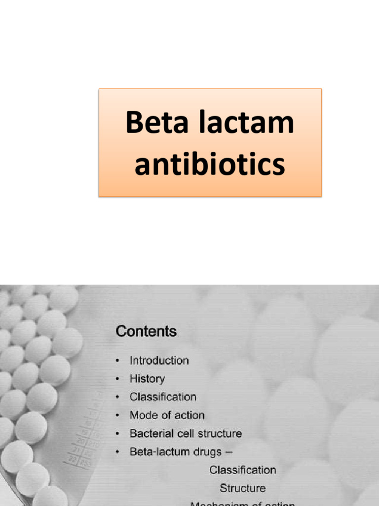 Beta Lactam Antibiotics | PDF