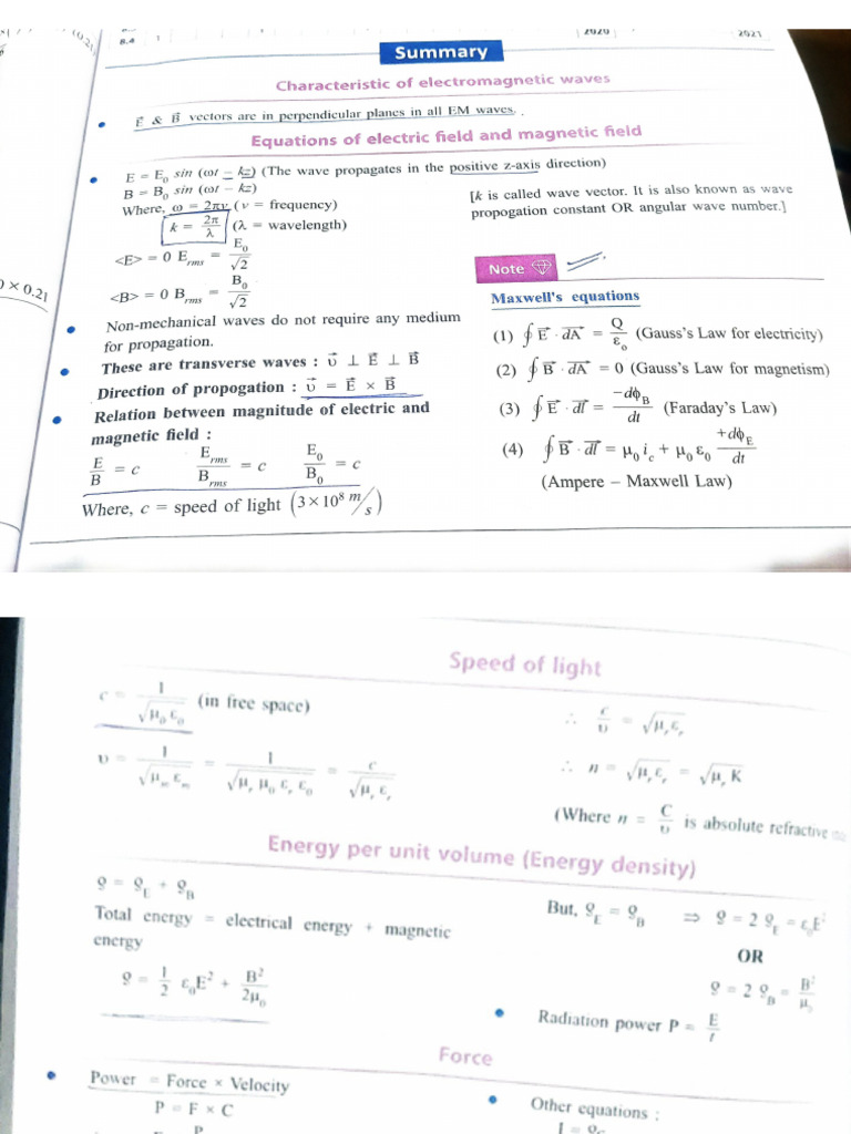 EM Waves Short Notes | PDF