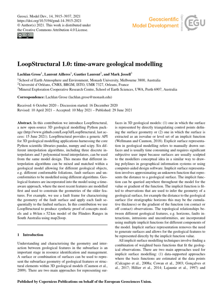LoopStructural: 3D Geological Modelling | PDF | Rotation | Fault (Geology)