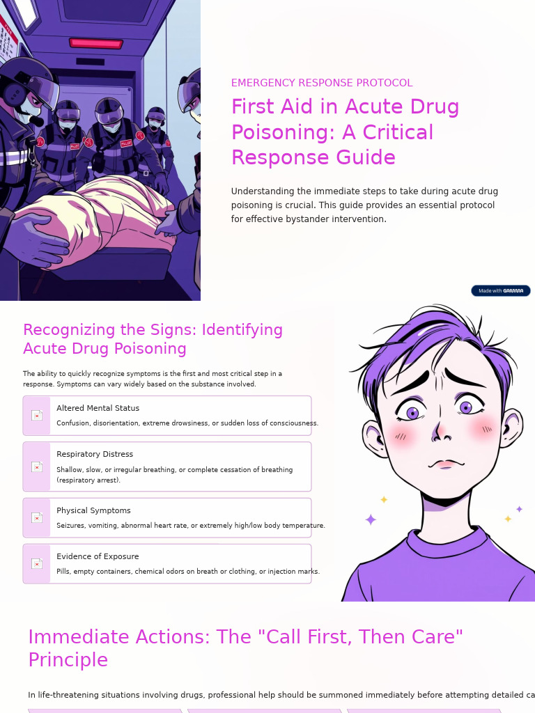 First Aid Guide for Drug Poisoning | PDF | Drug Overdose | Emergency