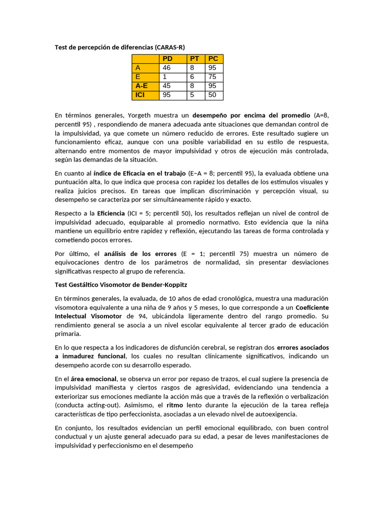 Bender y Caras Yorget | PDF | Las emociones | Ciencia cognitiva