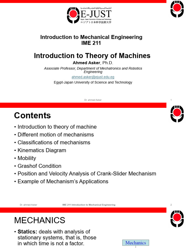Introduction to Mechanical Engineering Concepts | PDF | Kinematics ...