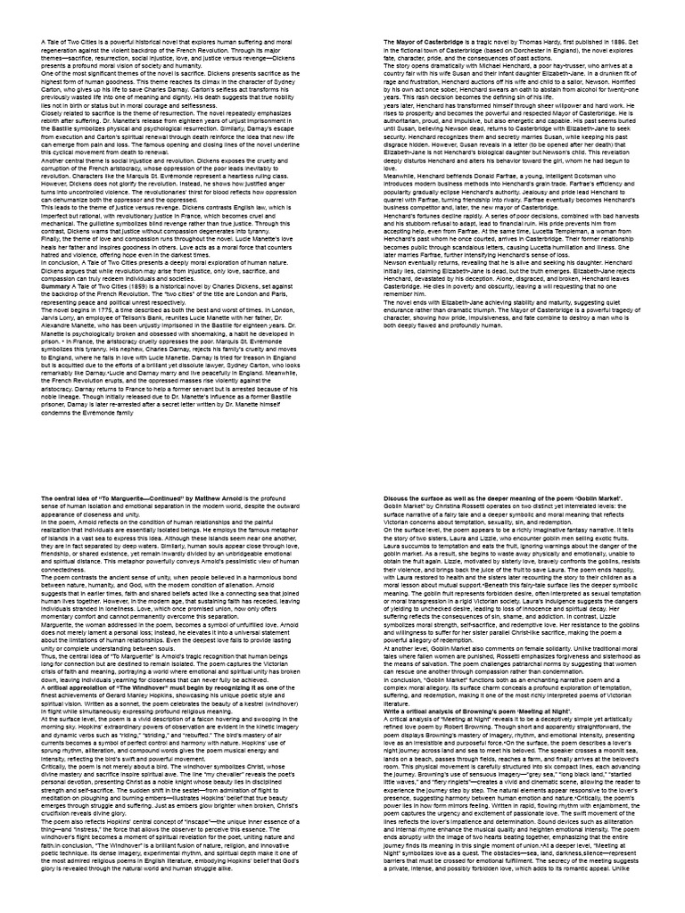 BEGC110 | PDF | A Tale Of Two Cities