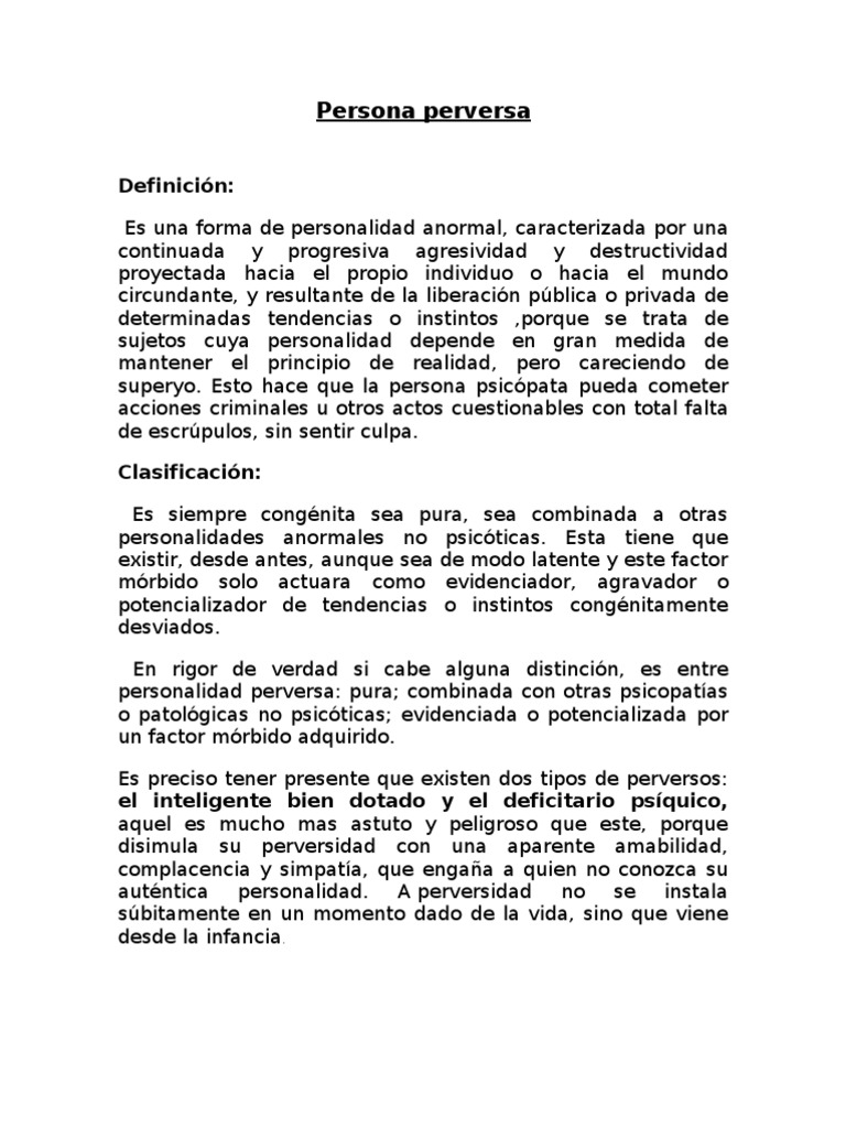 Persona Perversa | PDF | Engaño | Depresión (estado de ánimo)