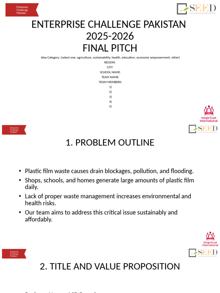 ECP Final Pitch Exact Format | PDF | Recycling | Sustainability