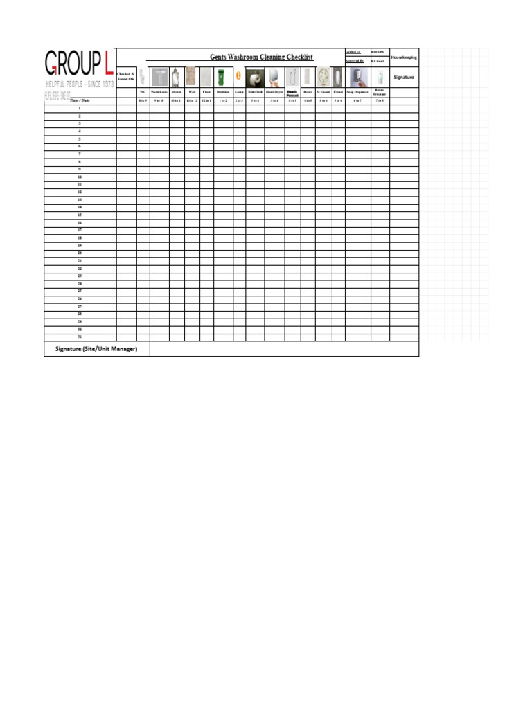 HK Checklist | PDF | Hygiene | Plumbing