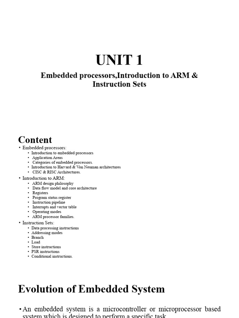 Introduction to Embedded Processors and ARM | PDF | Central Processing ...