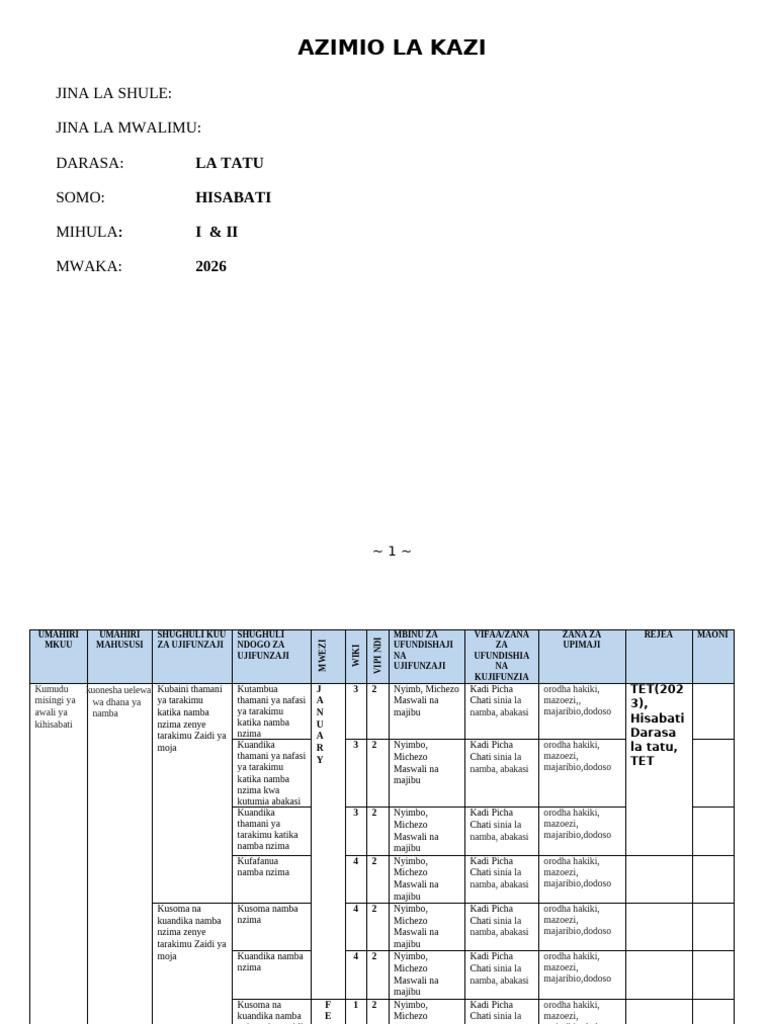 Hisabati Drs Iii - 2026 | PDF