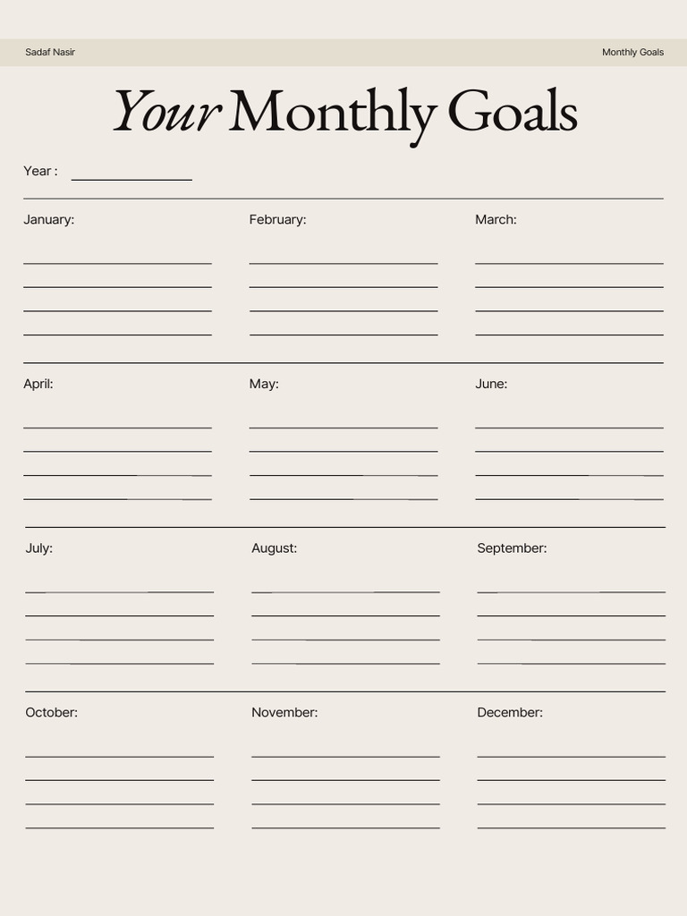 Monthly Goals | PDF