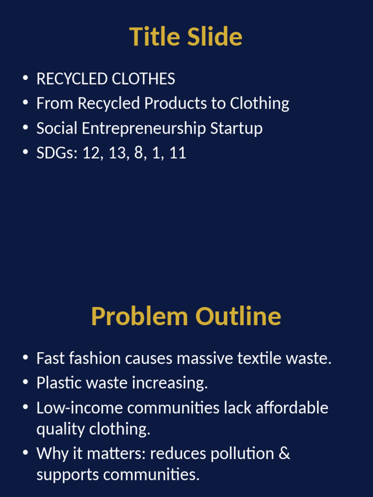 Recycled Clothes Royal Theme Big Text | PDF