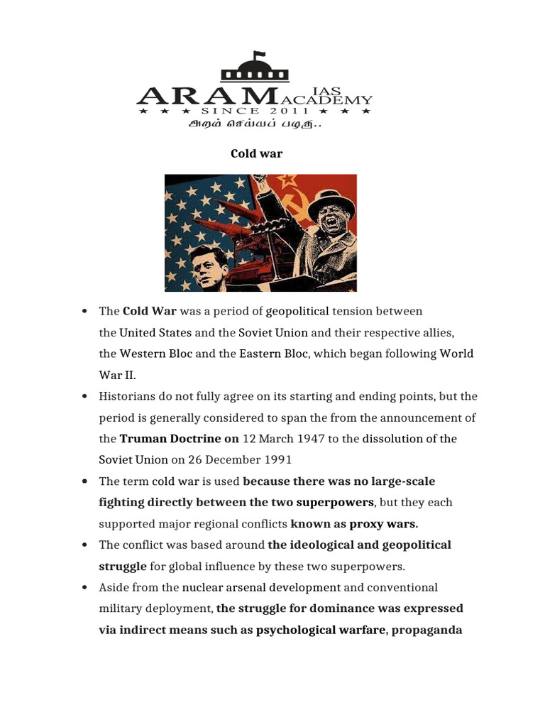Cold war | PDF | Cold War | Treaty On The Non Proliferation Of Nuclear ...