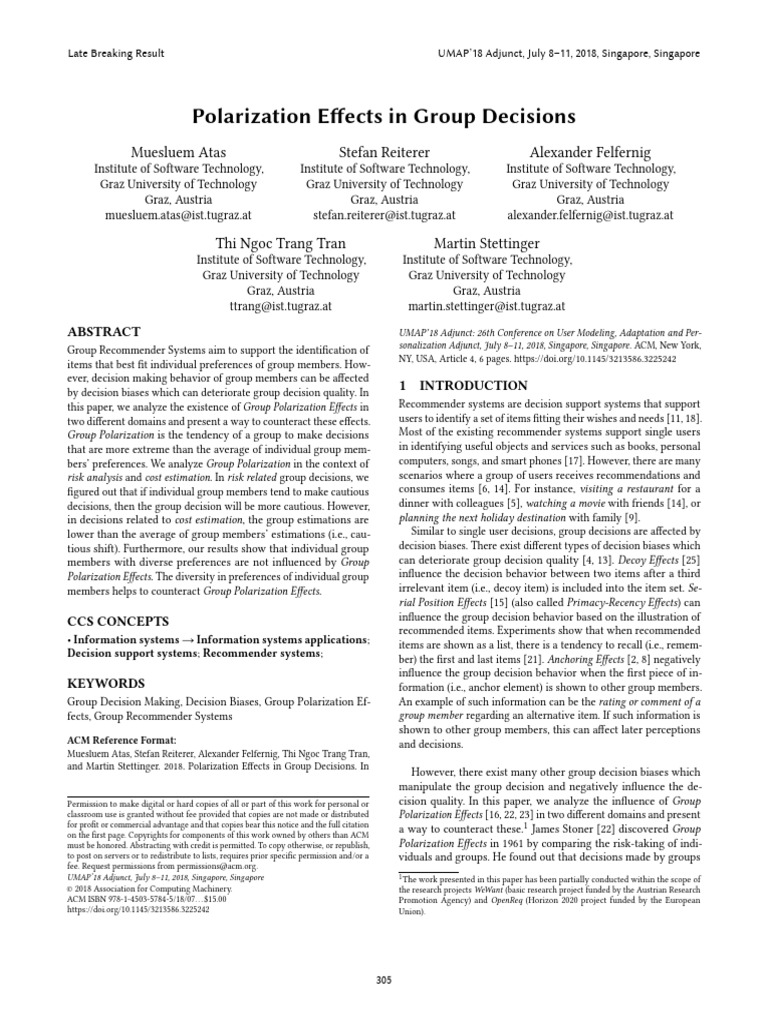 Group Polarization in Decision Making | PDF | Risk | Cluster Analysis