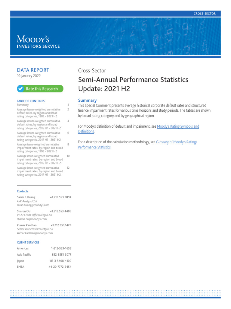 Cross-Sector Default Rate Analysis 2021 | PDF | Bond Credit Rating ...