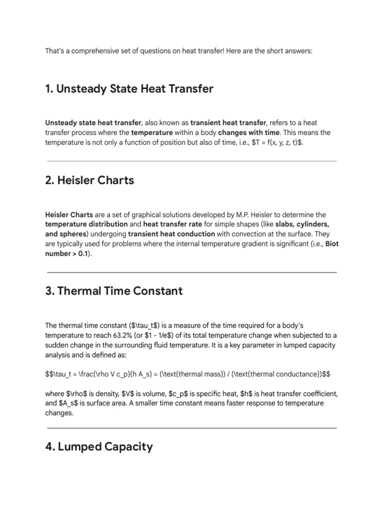 Short Answered Questions - 1. What - Do You Mea... | PDF | Thermal ...