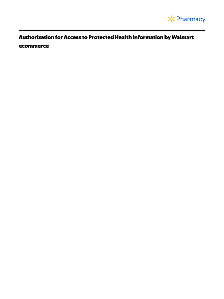 Walmart Health Information Access Form | PDF | Walmart | E Commerce