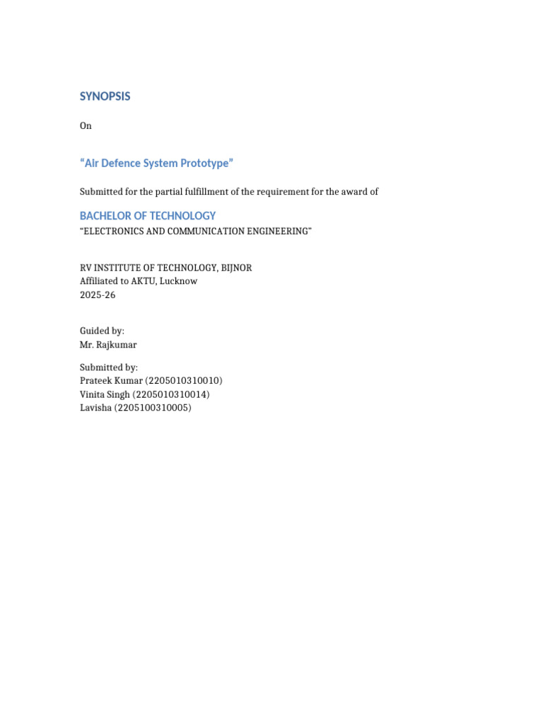 Air Defence Synopsis First3Pages | PDF