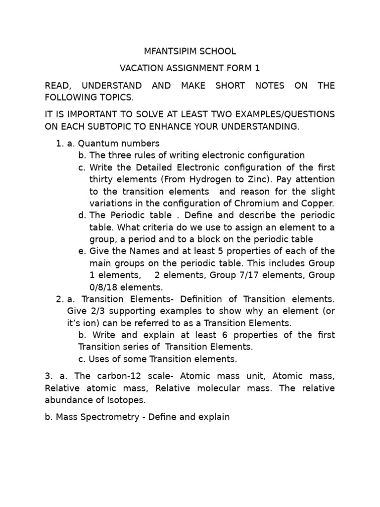 Mfa Form 1 Vac Assignment | PDF | Radioactive Decay | Concentration