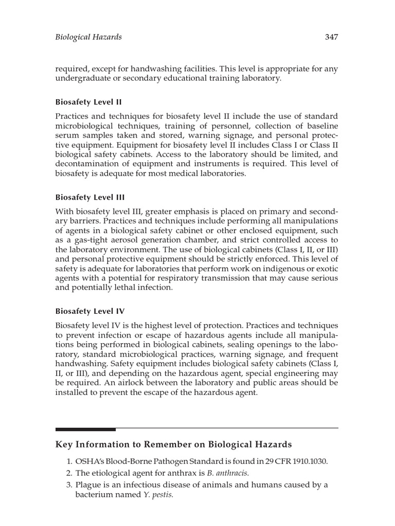 Understanding Biosafety Levels and Hazards | PDF