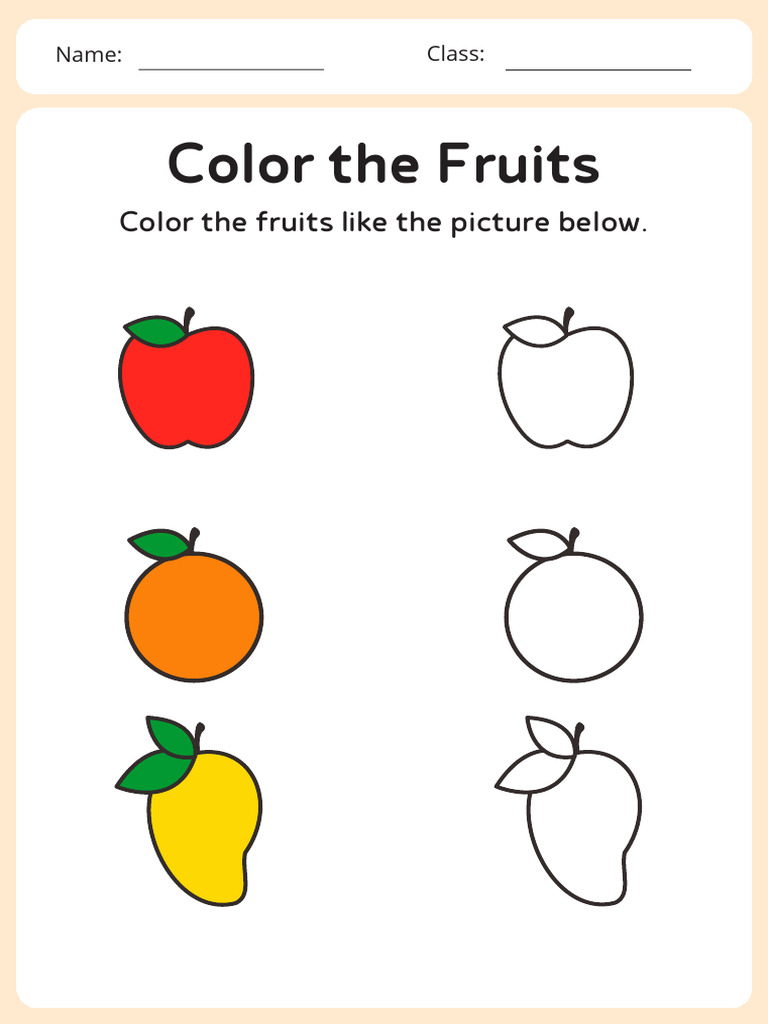 Color the Fruits Worksheet in Playful Illustrative Style (1) | PDF
