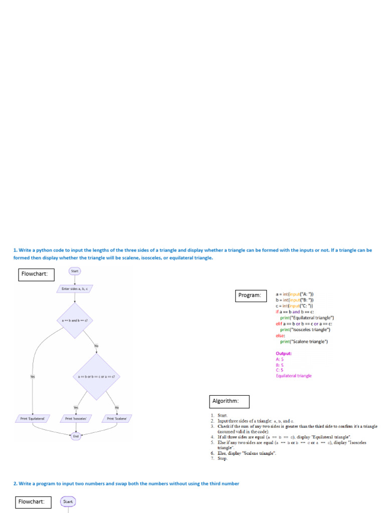 Class X Python Programming Exercises | PDF | Triangle | Python ...