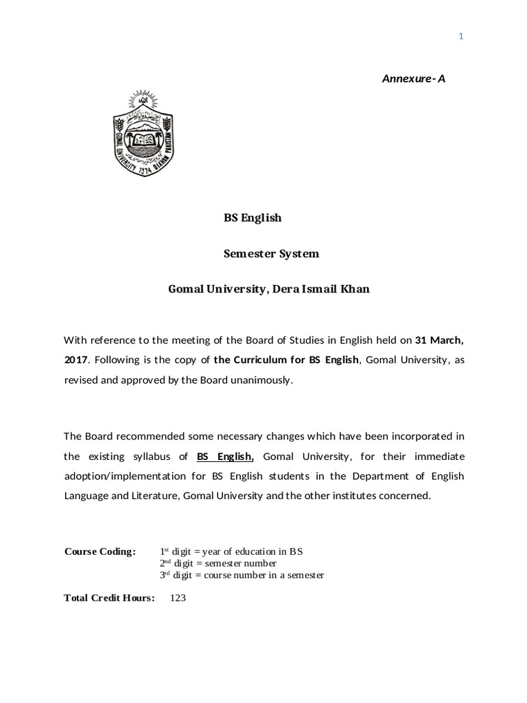 BS Eng Coded New Syllabus-1 | PDF | English Literature | English Language