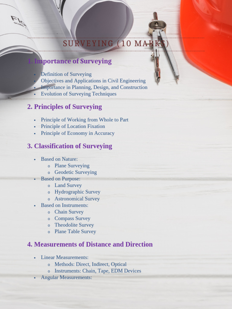 Comprehensive Guide to Surveying Techniques | PDF | Surveying | Compass