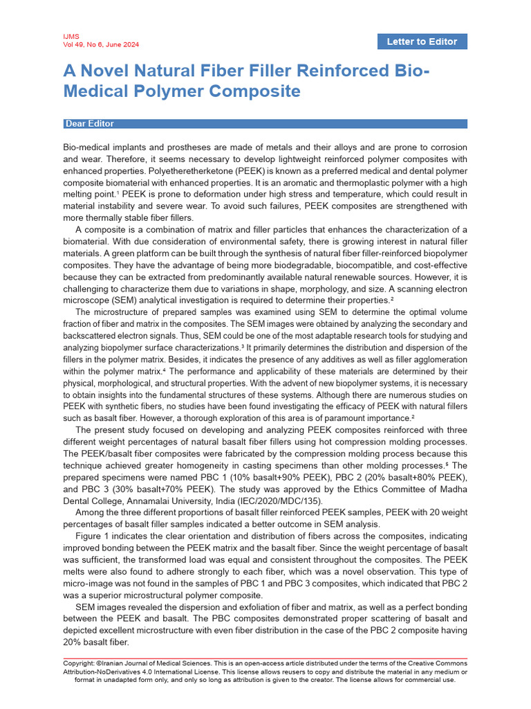 A Novel Natural Fiber Filler Reinforced Bio-Medica | PDF | Composite ...