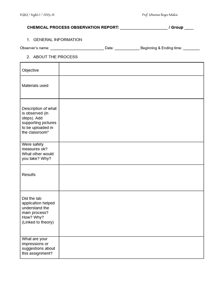 Chemical Procedure Observation Report.docx | PDF