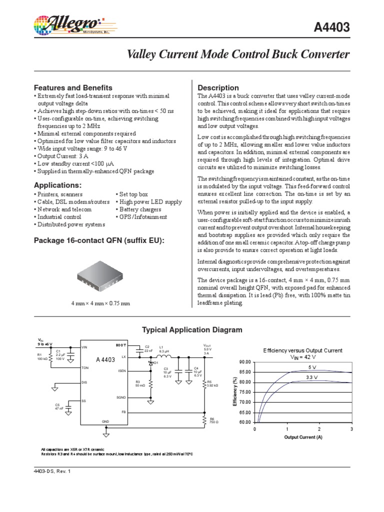 Valley Current Mode Control Buck Converter: Description Features and ...