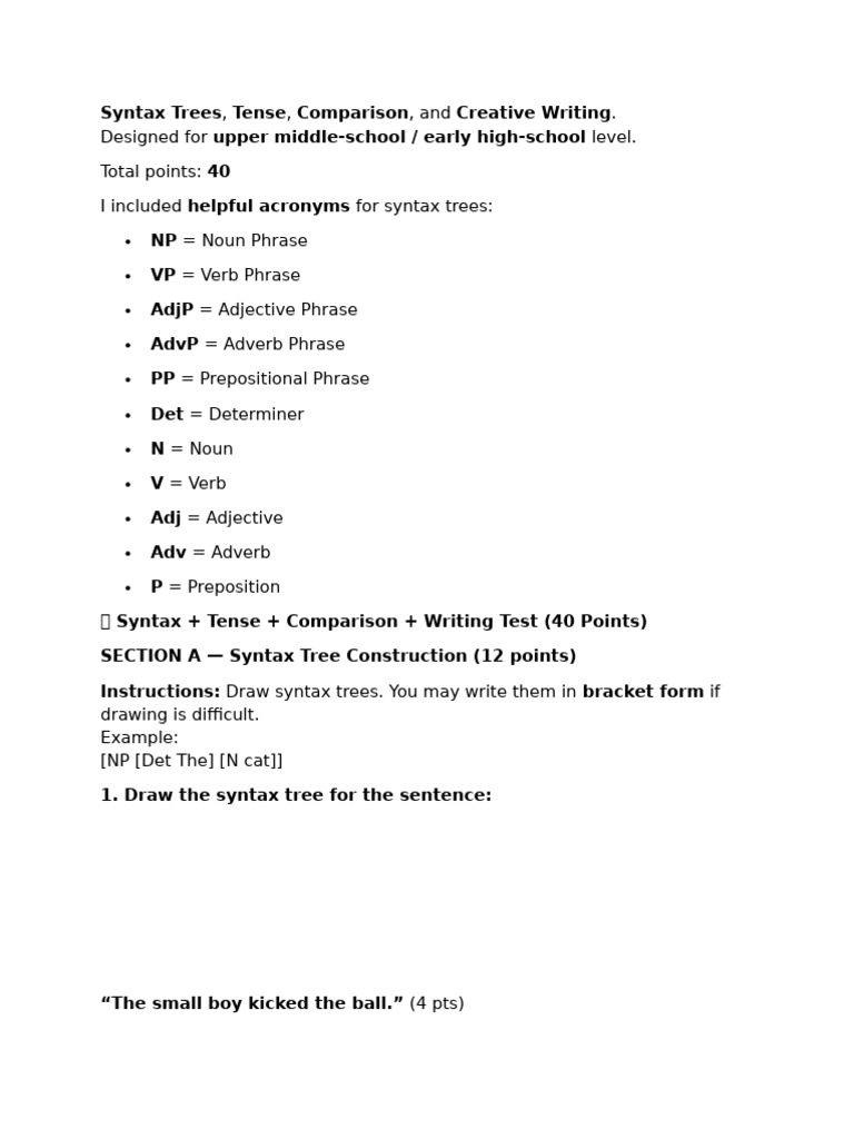 Final Test | PDF | Phrase | Syntax
