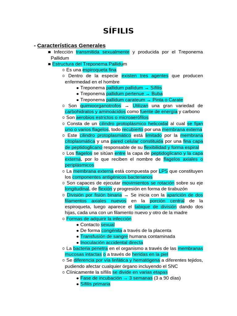 Todo sobre la sífilis: causas y tratamiento | PDF | Medicina CLINICA ...