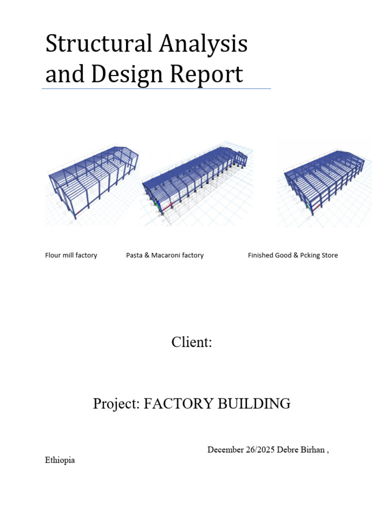 g+0 Factory St Report | PDF | Structural Load | Beam (Structure)