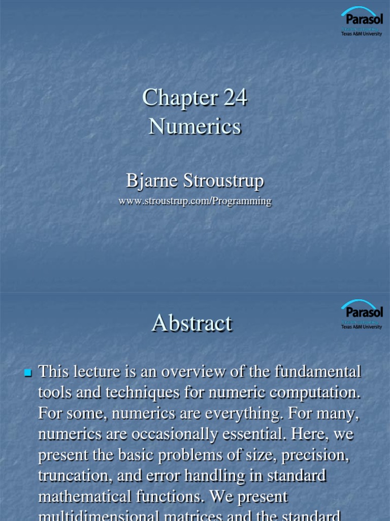 Numerics: Bjarne Stroustrup | PDF | Matrix (Mathematics) | Array Data Type