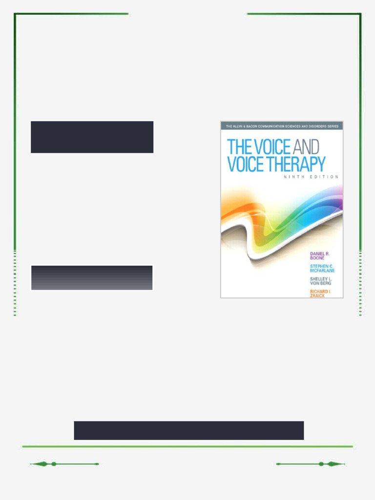 The Voice and Voice Therapy 9th Edition Daniel R. Boone ebook ...
